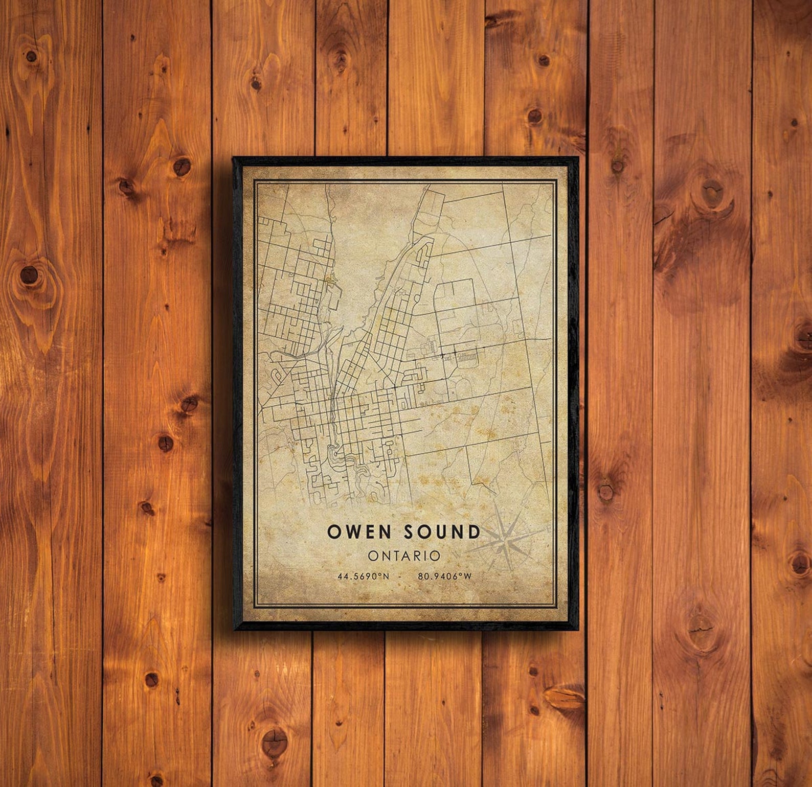 Owen Sound Map Print Owen Sound Map Ontario Map Art Owen | Etsy