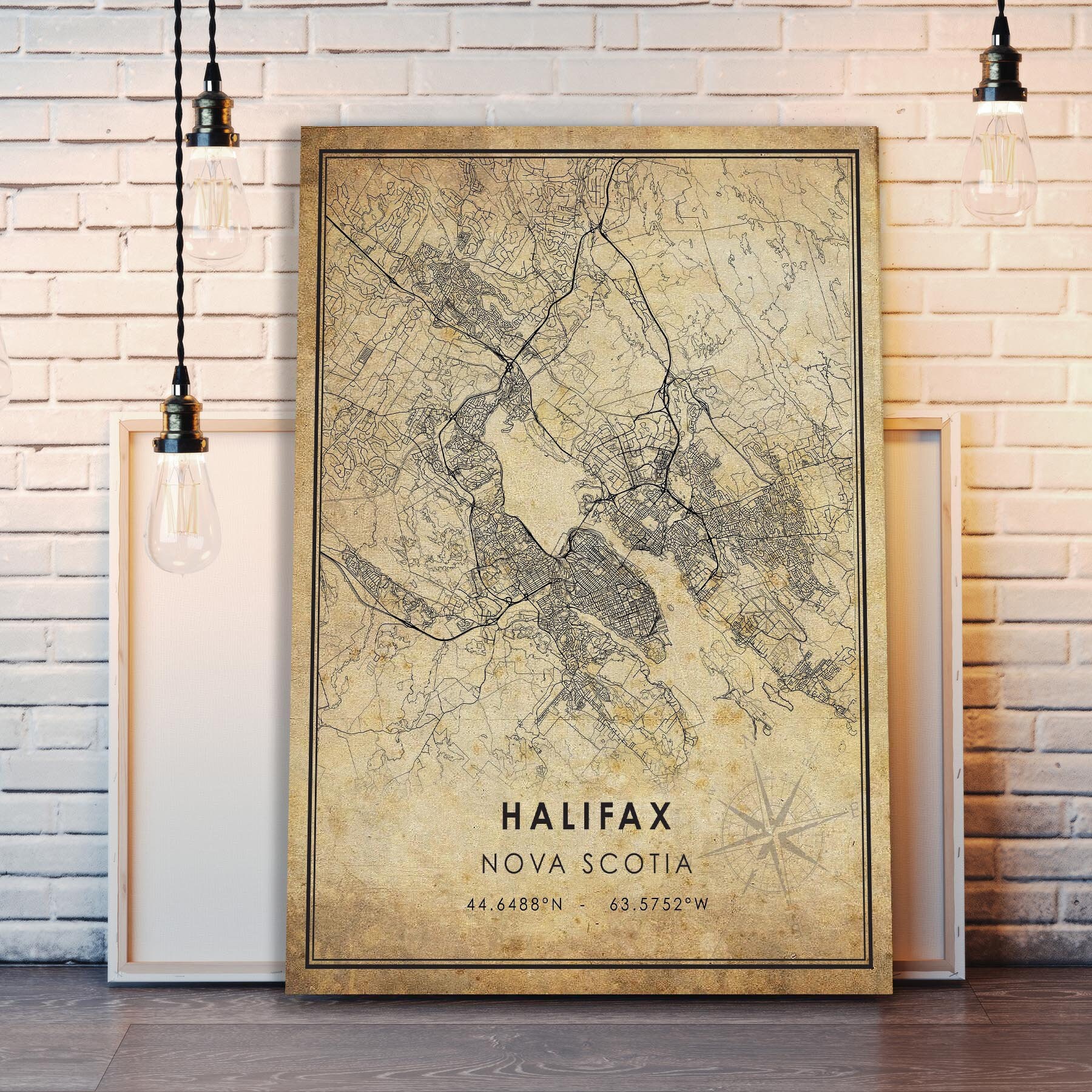 Halifax Vintage Map Print Halifax Map Nova Scotia Map Art - Etsy