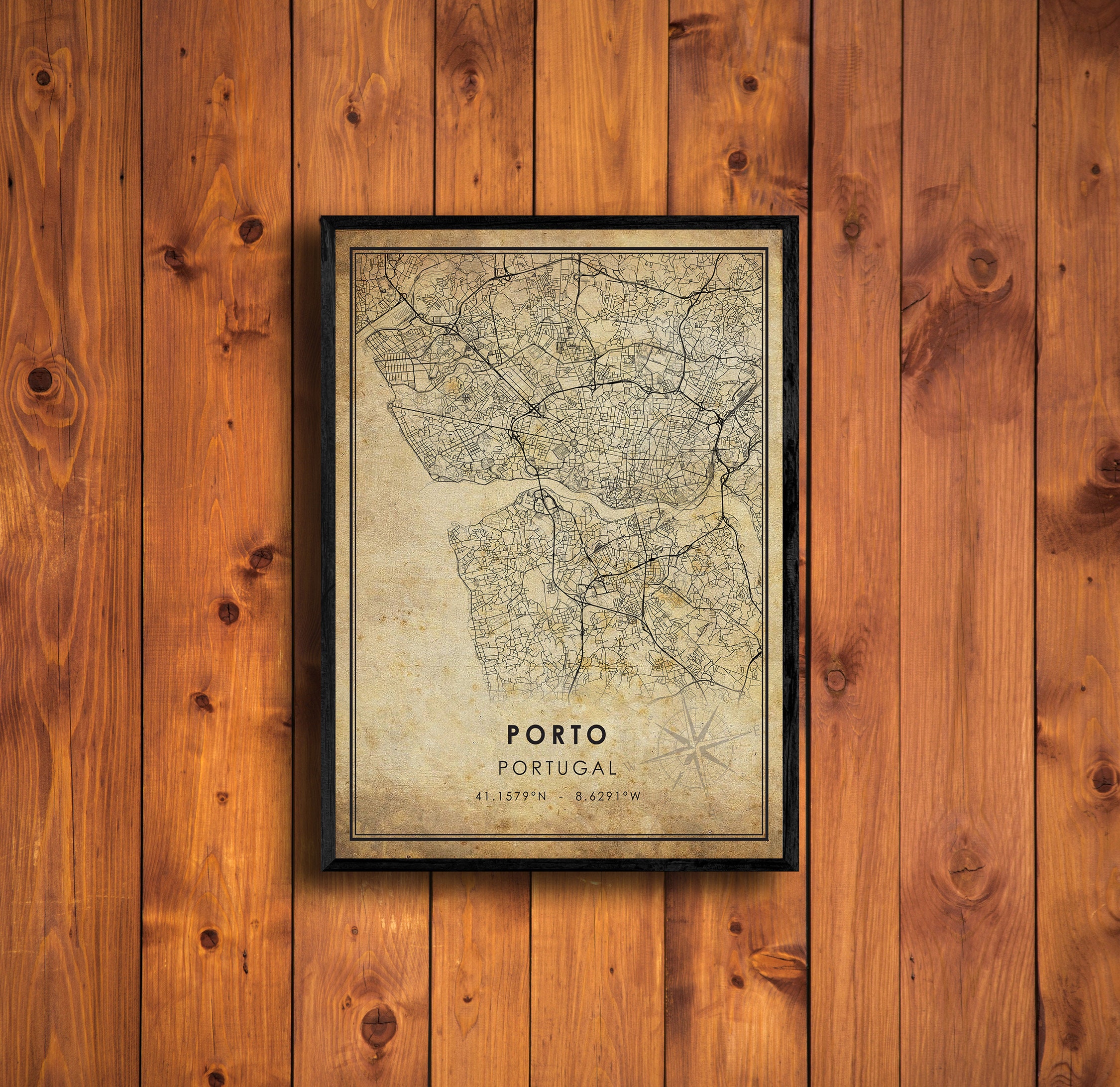 Porto Vintage Map Print Porto Map Portugal Map Art Porto - Etsy
