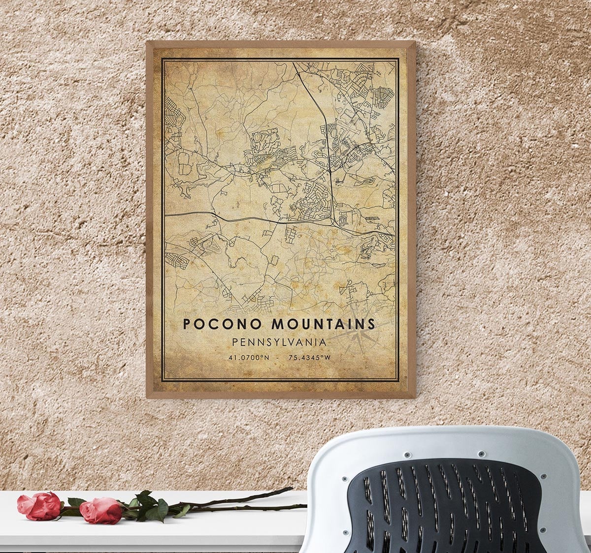 Pocono Mountains Map Print Pocono Mountains Map | Etsy