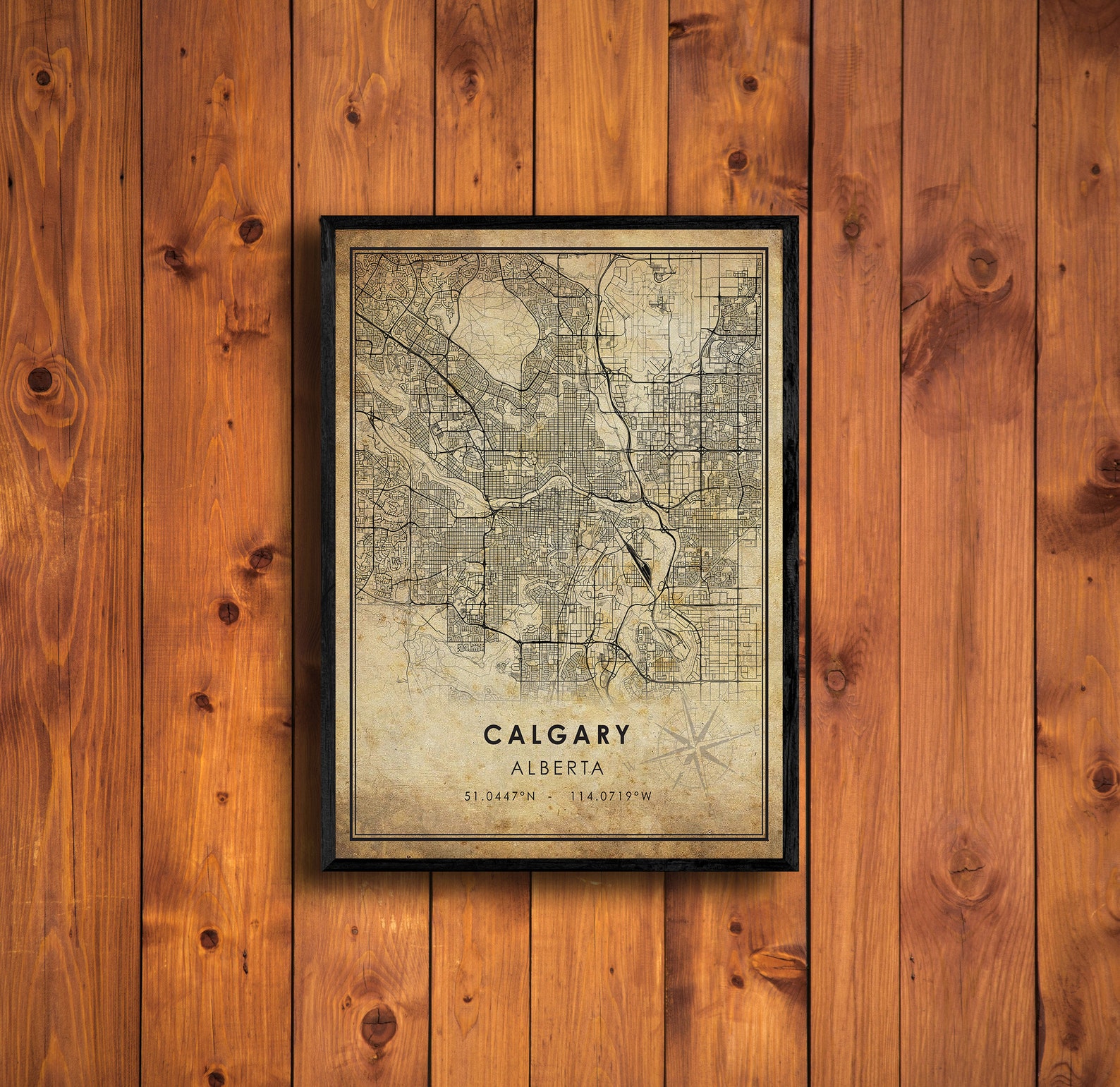 Calgary Vintage Map Print Calgary Map Canada Map Art | Etsy