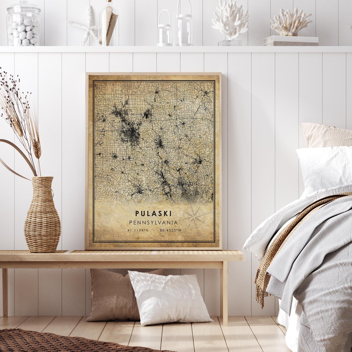 Pulaski Map Print Pulaski Map Pennsylvania Map Art - Etsy