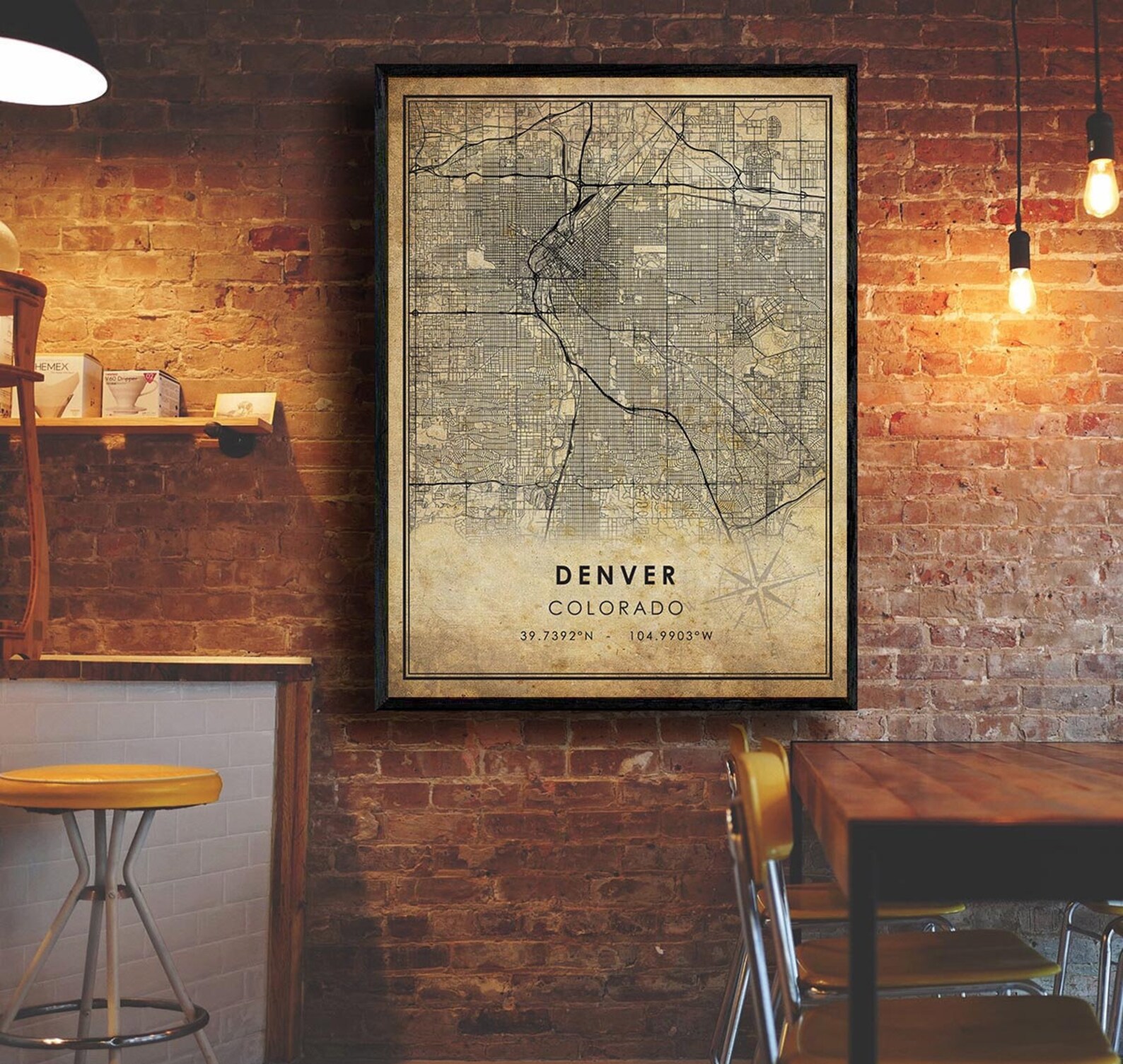 Denver Vintage Map Print Denver Map Colorado Map Art - Etsy