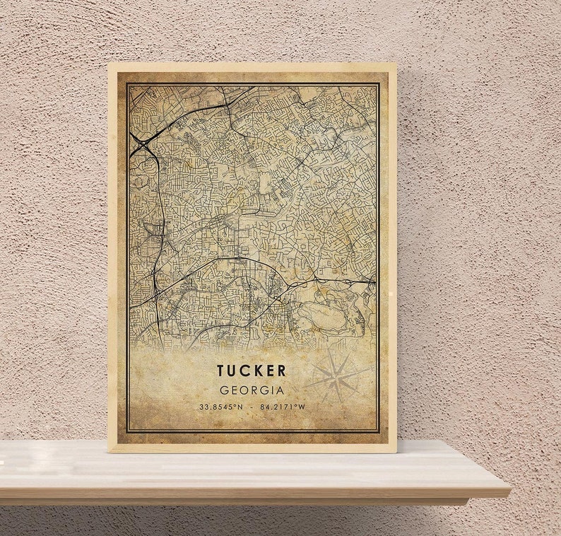 Tucker Map Print Tucker Map Georgia Map Art Tucker City | Etsy