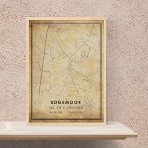 Edgemoor Map Print Edgemoor Map South Carolina Map Art | Etsy