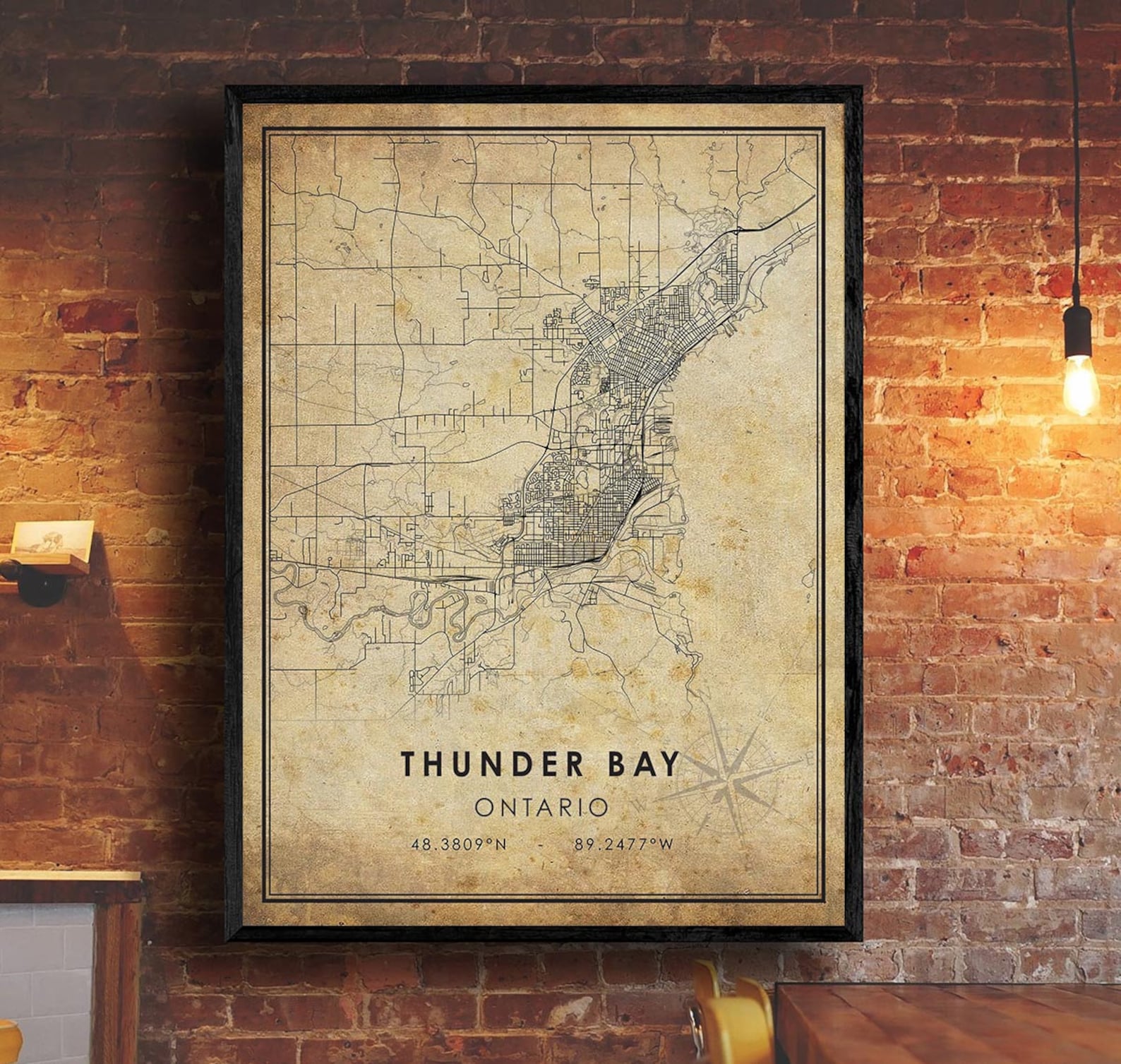 Thunder Bay Map Print Thunder Bay Map Ontario Map Art | Etsy
