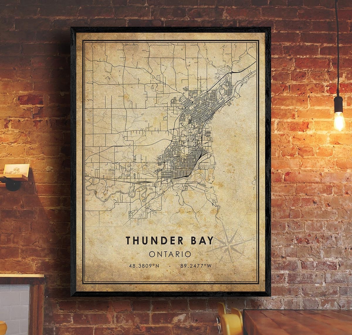 Thunder Bay Map Print Thunder Bay Map Ontario Map Art | Etsy