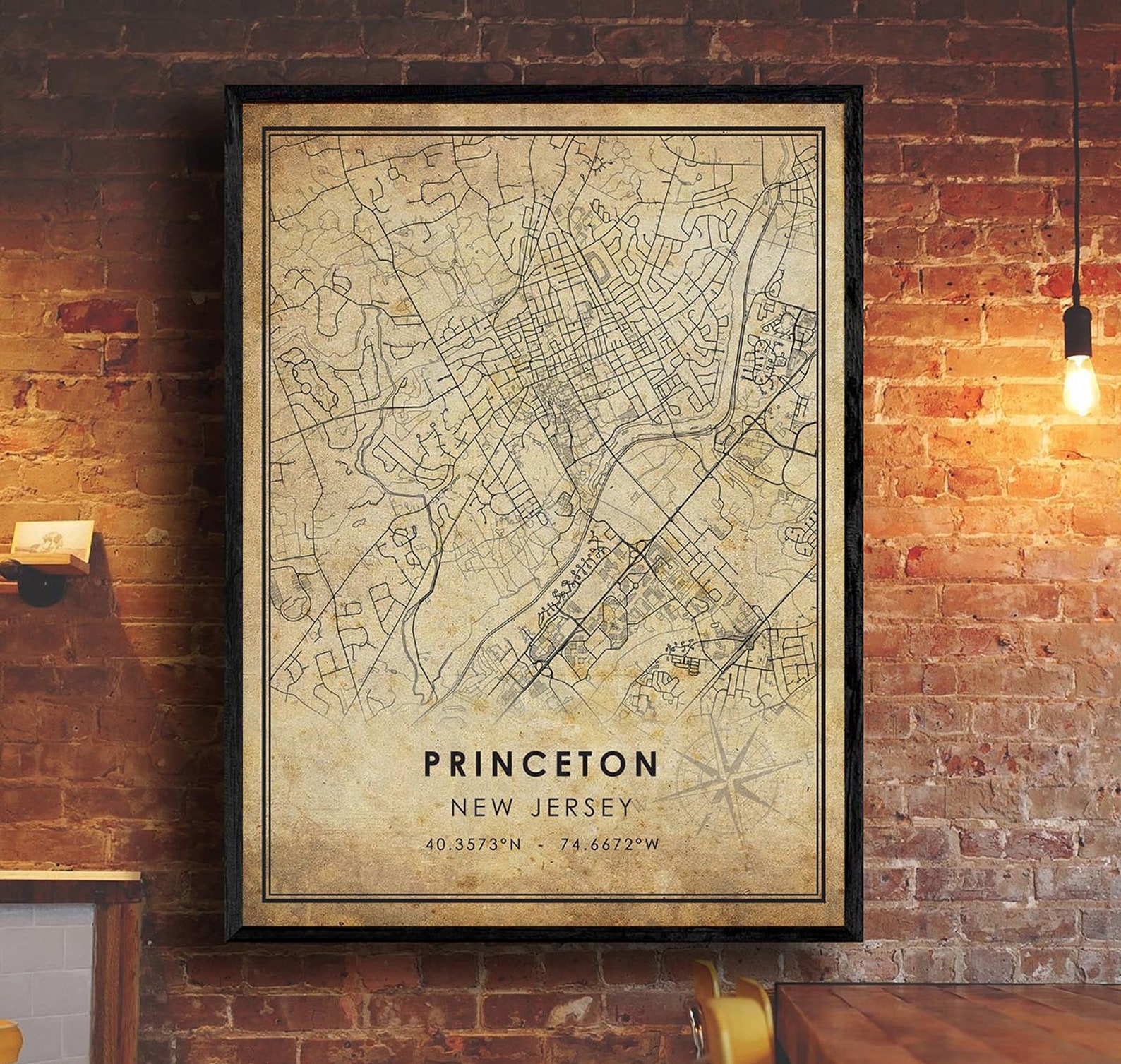Princeton Map Print Princeton Map New Jersey Map Art - Etsy