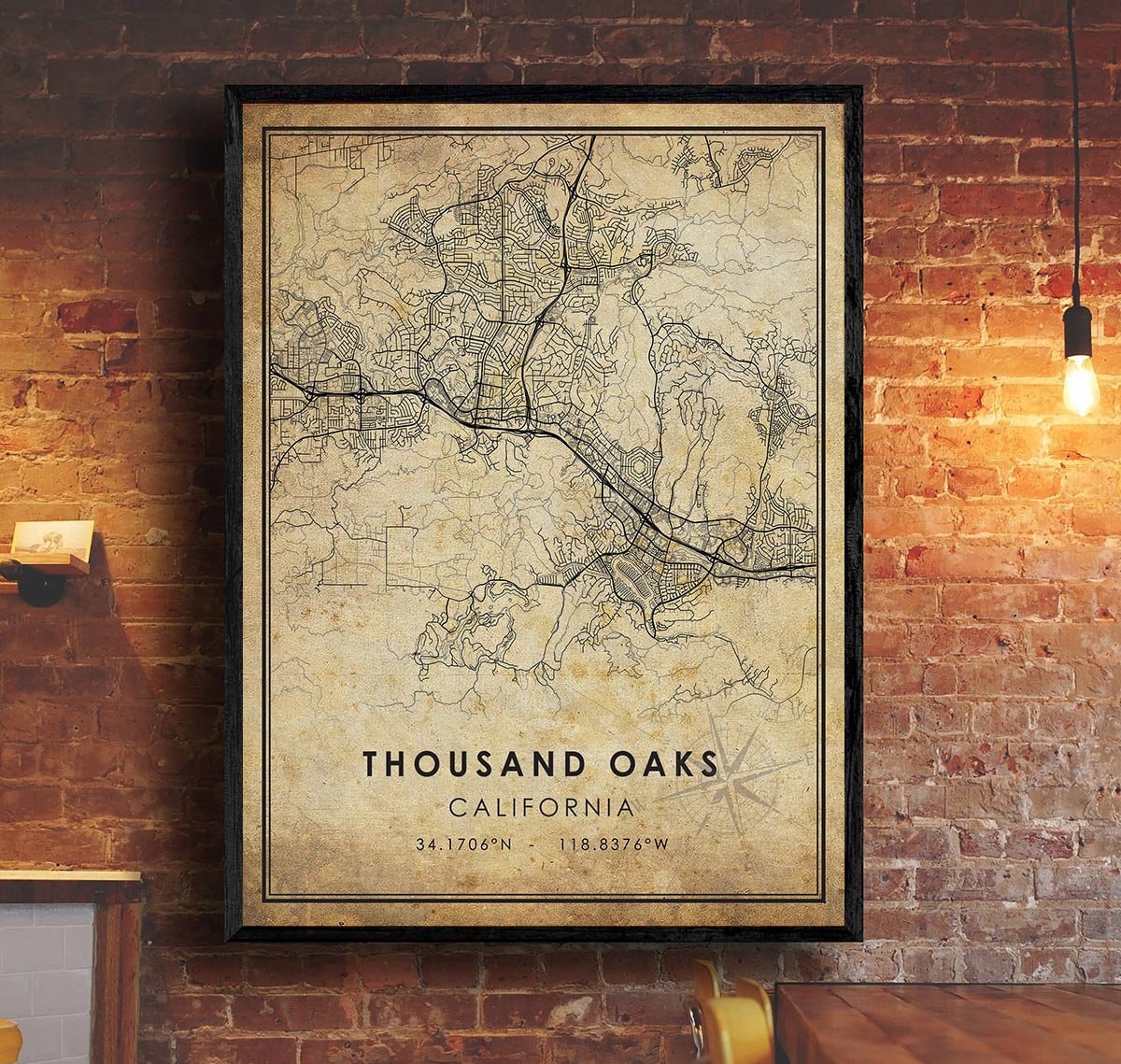 Thousand Oaks Map Print | Thousand Oaks Map | California Map Art ...