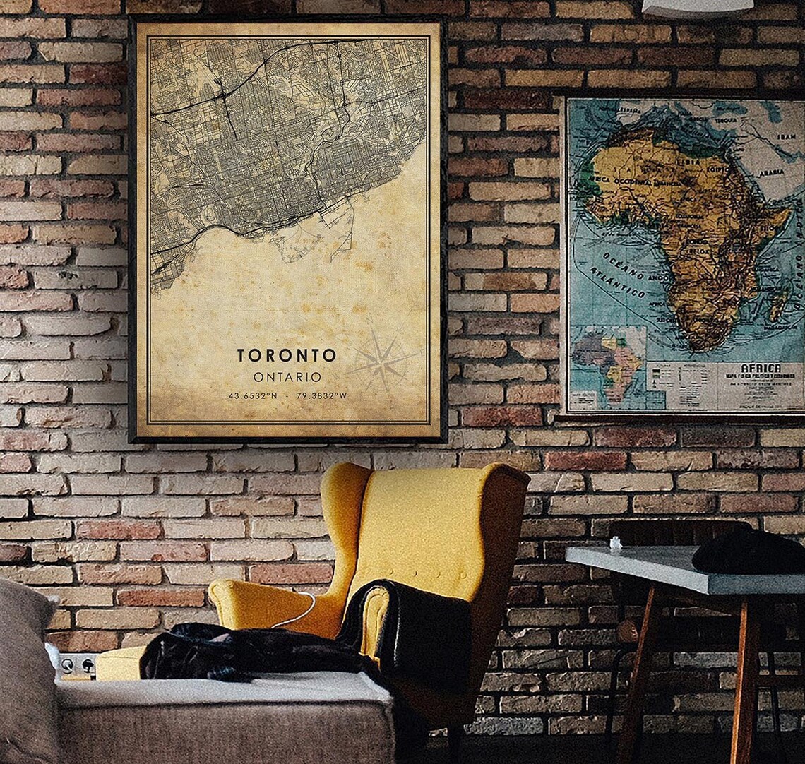 Toronto Vintage Map Print | Toronto Map | Ontario Map Art | Toronto ...