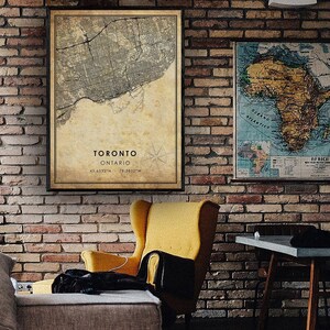 Toronto Vintage Map Print Toronto Map Ontario Map Art Toronto City Road ...