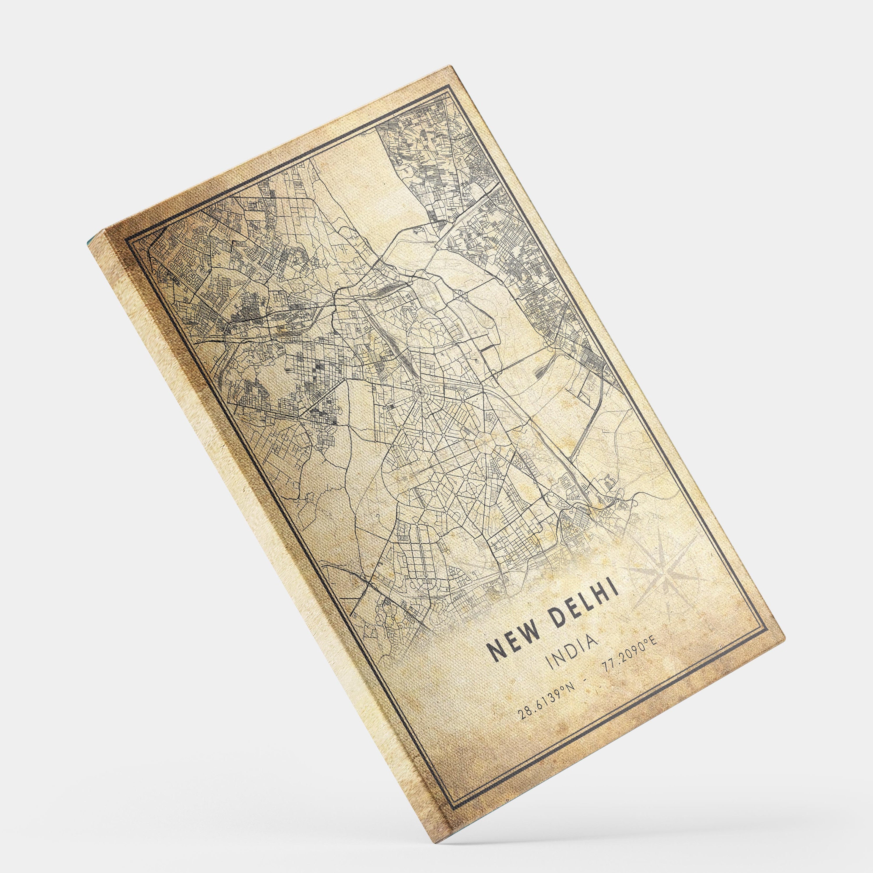 New Delhi Vintage Map Print | India Map | New Delhi Map Art | New Delhi ...