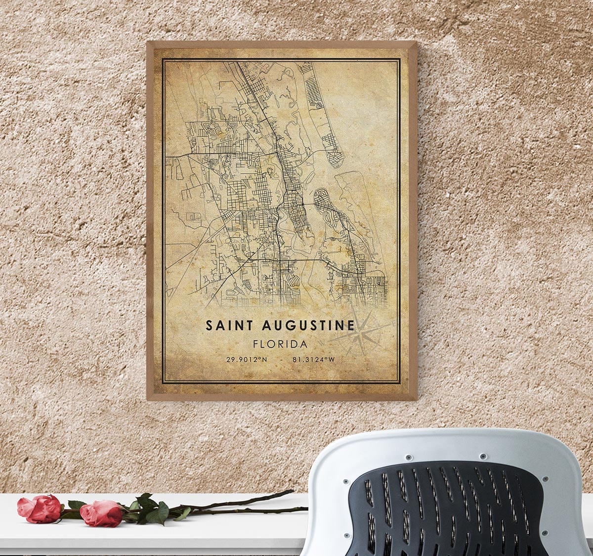 Saint Augustine Map Print Saint Augustine Map Florida Map | Etsy