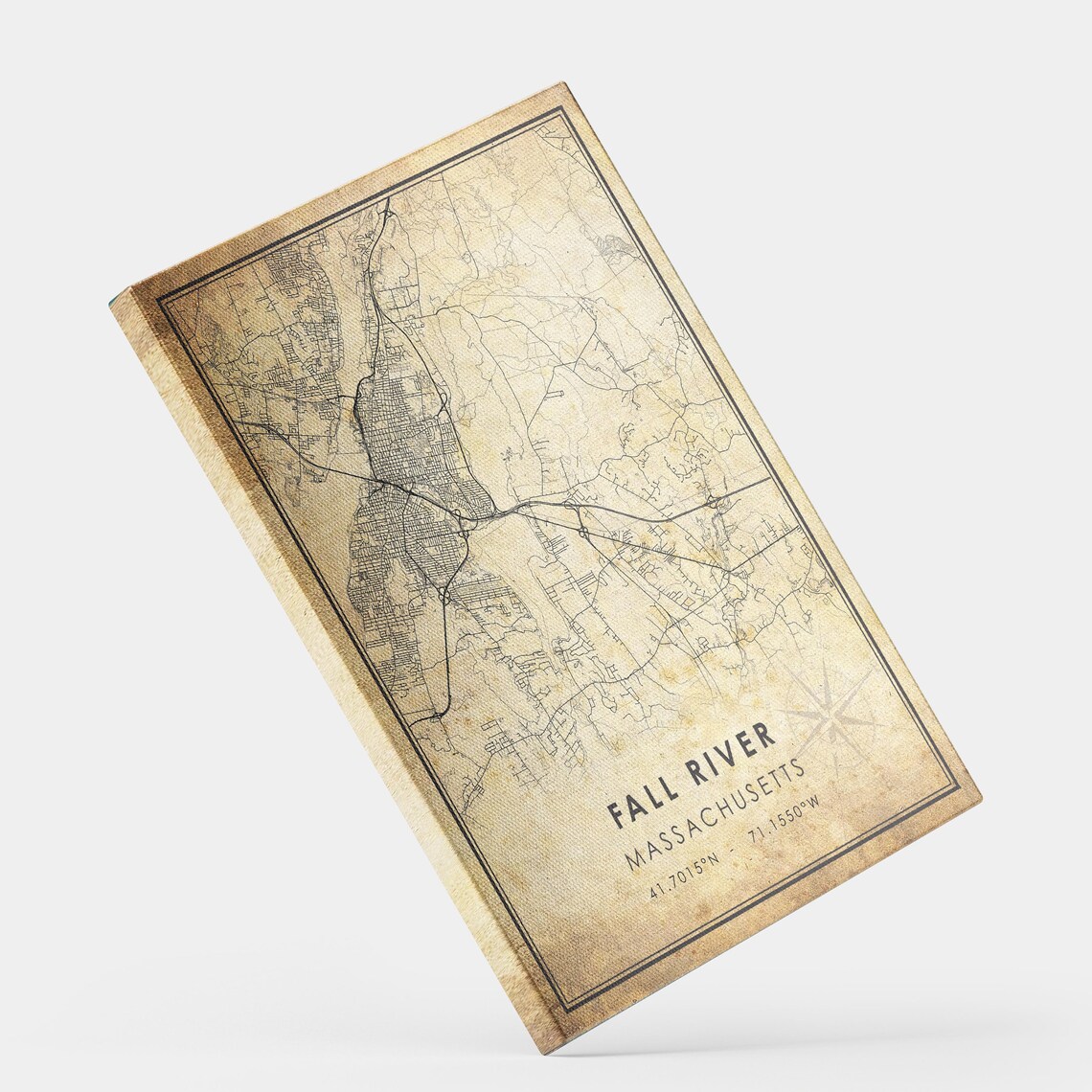 Fall River Map Print | Fall River Map | Massachusetts Map Art | Fall ...