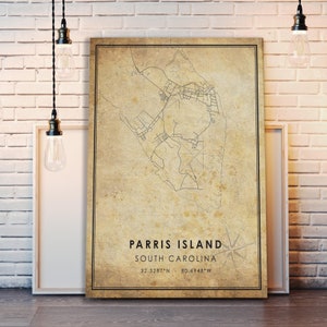 Parris Island Map Print | Parris Island Map | South Carolina Map Art ...
