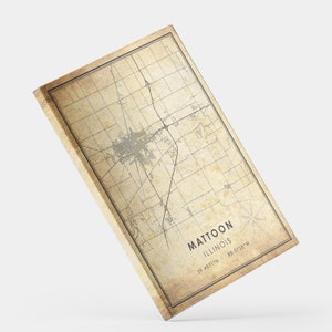 Mattoon Map Print | Mattoon Map | Illinois Map Art | Mattoon City Road ...