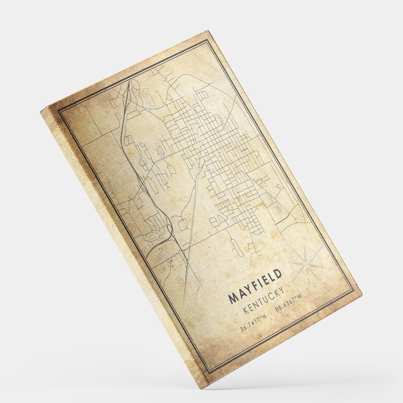 Mayfield Vintage Map Print Mayfield Map Kentucky Map Art - Etsy