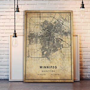Winnipeg Map Print | Winnipeg Map | Manitoba Map Art | Winnipeg City ...