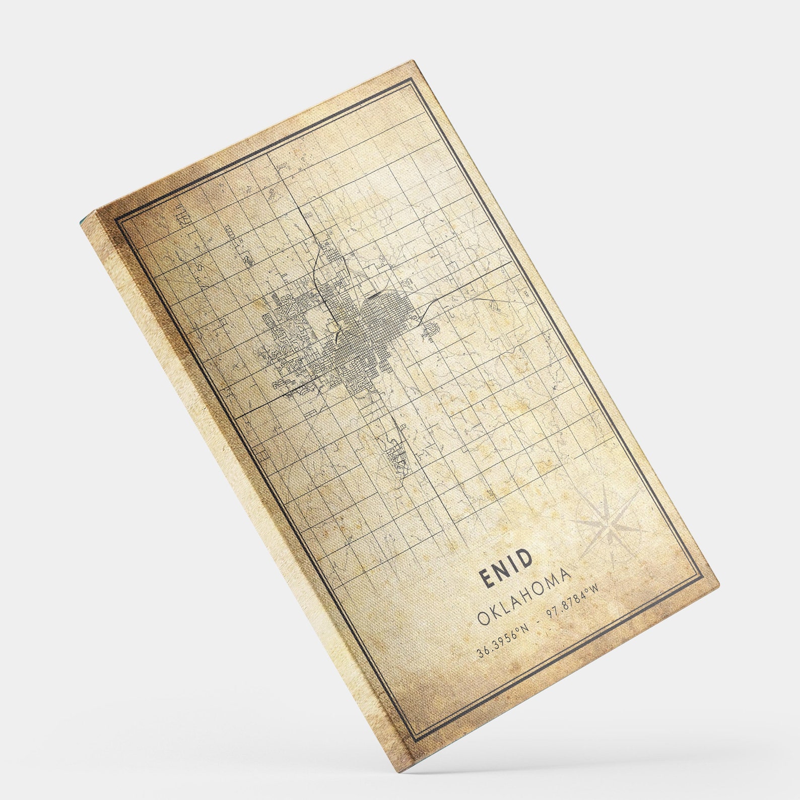 Enid Map Print Enid Map Oklahoma Map Art Enid City Road - Etsy