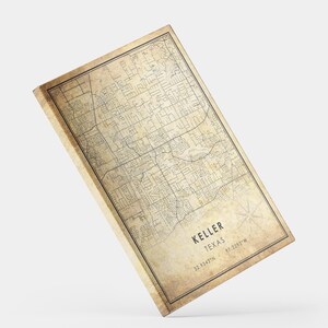 Keller Vintage Map Print | Keller Map | Texas Map Art | Keller City ...