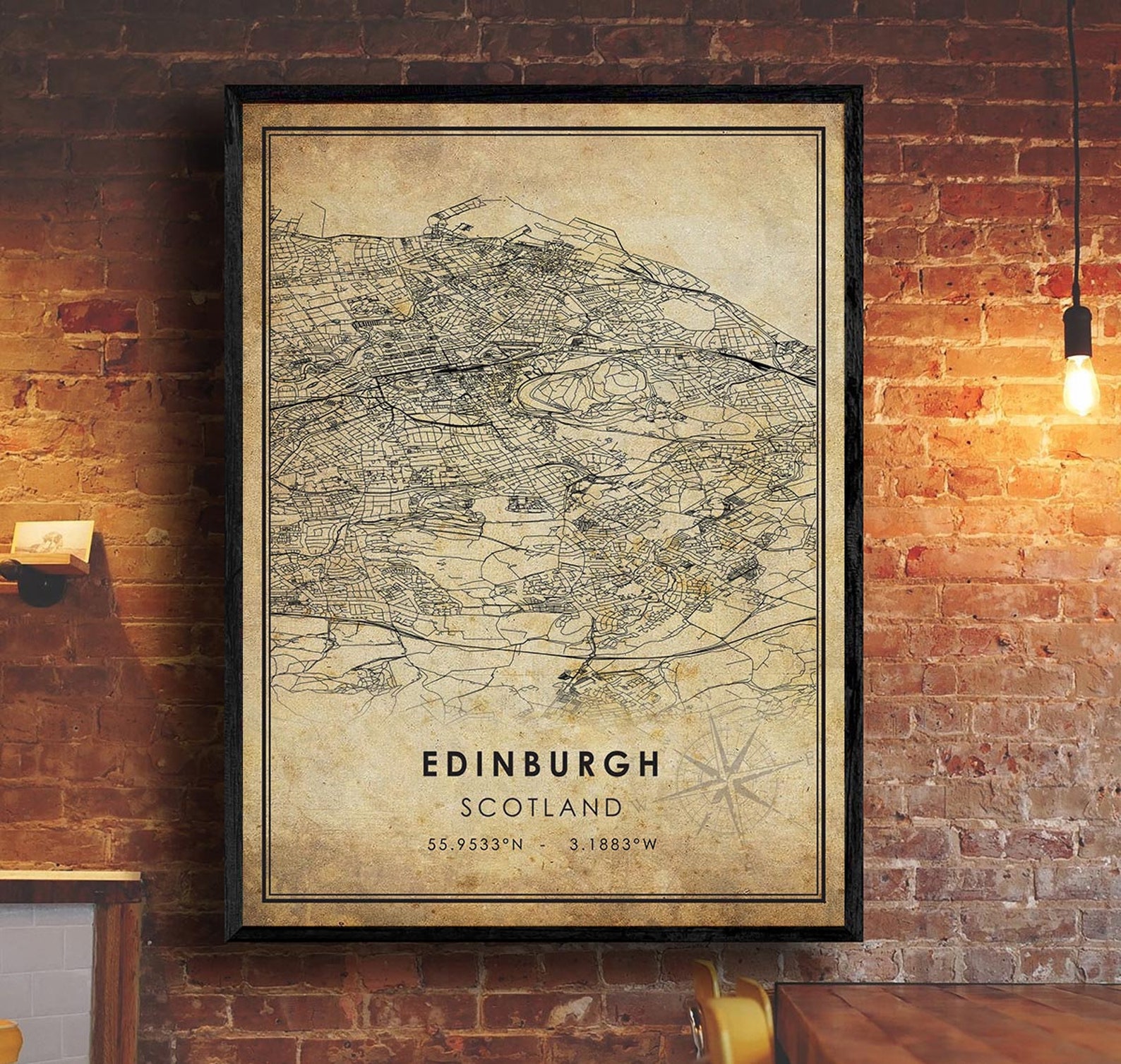 Edinburgh Vintage Map Print | Edinburgh Map | Scotland Map Art ...