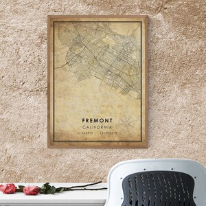 Fremont Vintage Map Print Fremont Map California Map Art | Etsy
