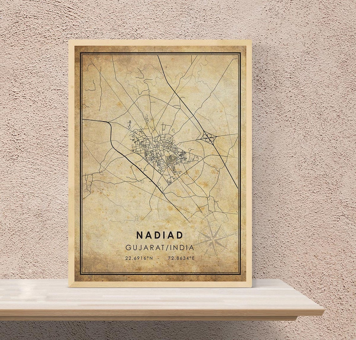 Nadiad Map Print Nadiad Map India Map Art Nadiad City | Etsy