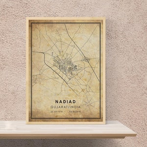 Nadiad Map Print Nadiad Map India Map Art Nadiad City | Etsy