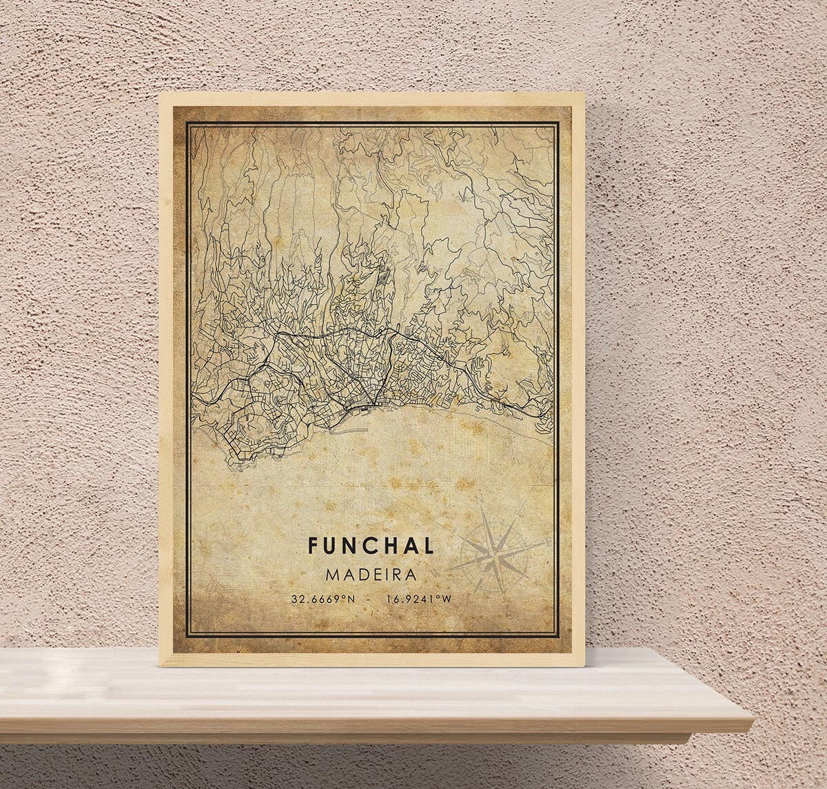 Funchal Map Print Funchal Map Madeira Map Art Funchal | Etsy