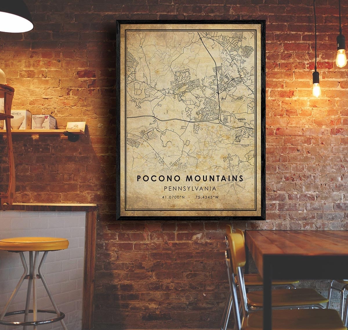 Pocono Mountains Map Print Pocono Mountains Map | Etsy