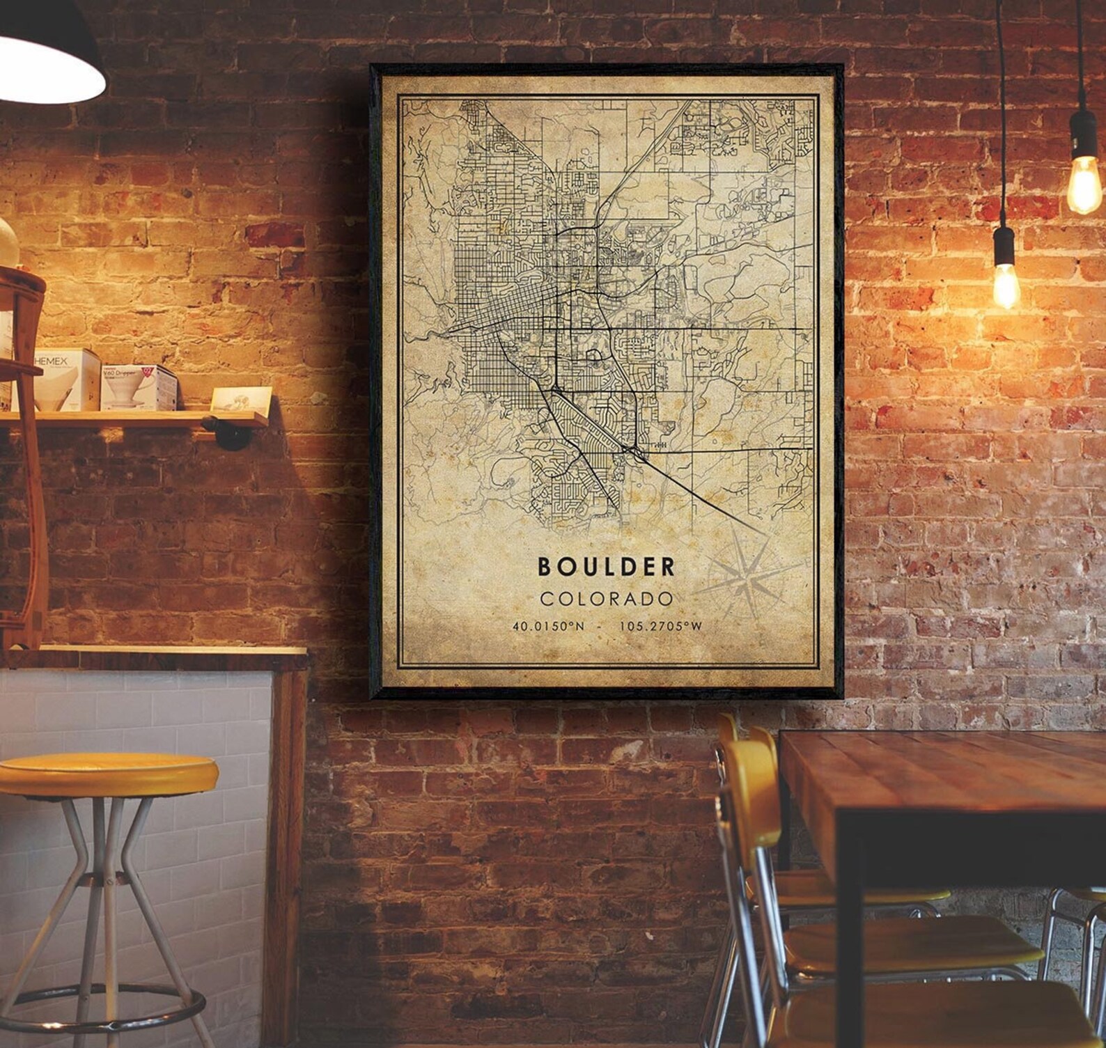 Boulder Vintage Map Print Boulder Map Boulder Colorado - Etsy