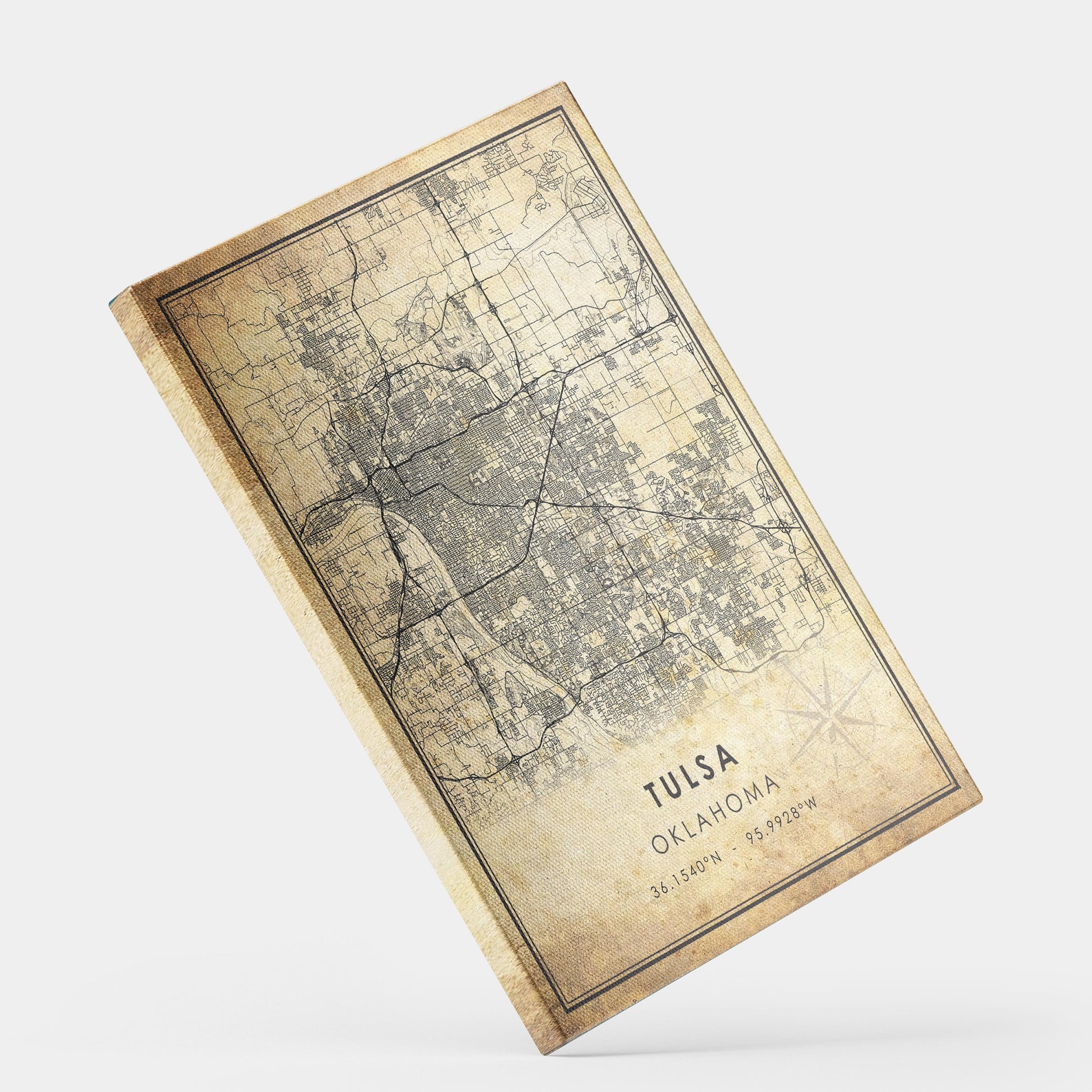 Tulsa Vintage Map Print Tulsa Map Oklahoma Map Art Tulsa - Etsy