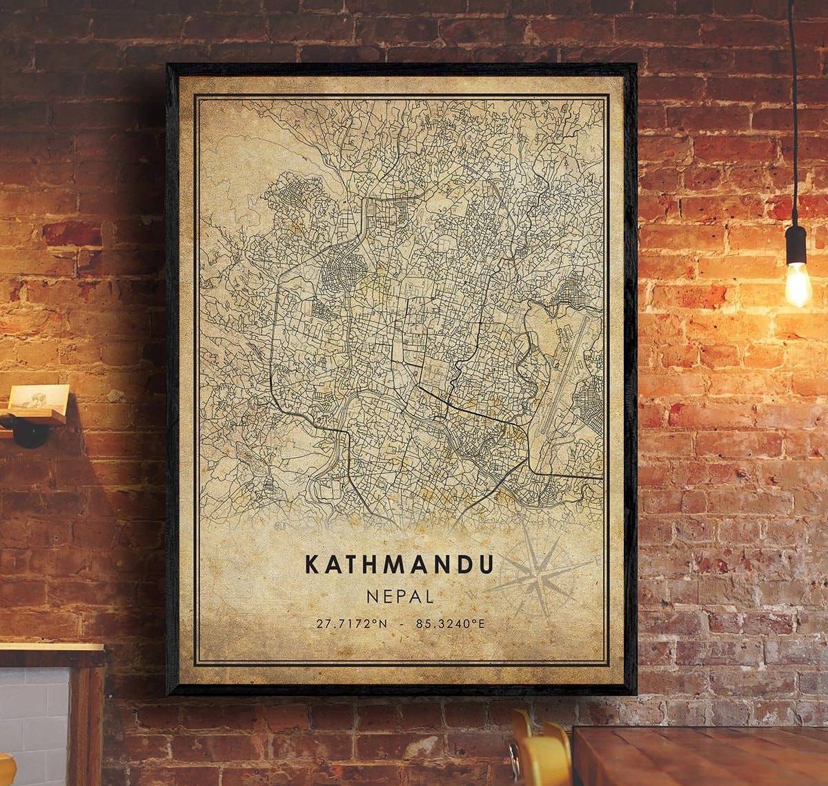 Kathmandu Map Print Kathmandu Map Nepal Map Art - Etsy