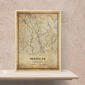 Rendalen Map Print Rendalen Map Norway Map Art Rendalen | Etsy