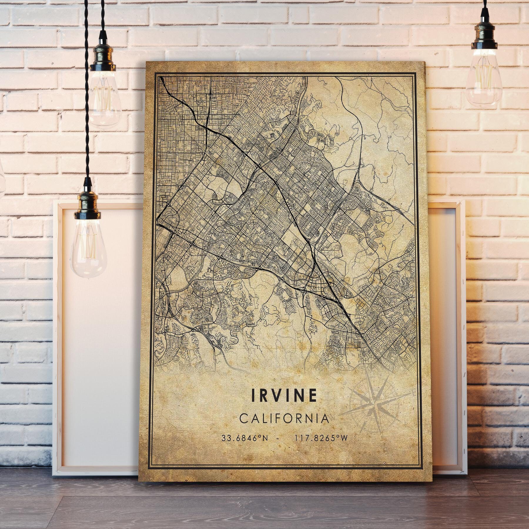 Irvine Vintage Map Print | Irvine Map | California Map Art | Irvine ...