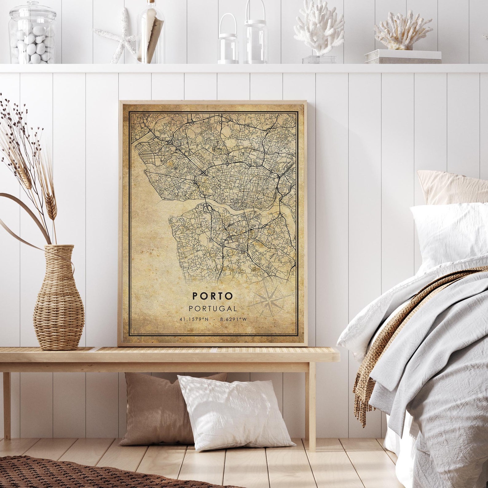 Porto Vintage Map Print Porto Map Portugal Map Art Porto - Etsy