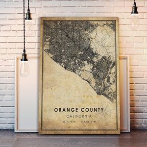 Orange County Map Print | Orange County Map | California Map Art ...
