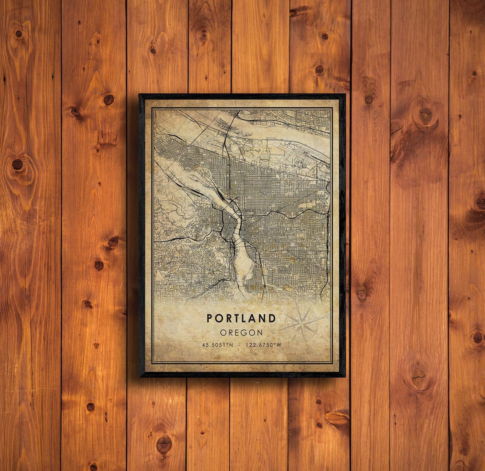 Portland Map Print Portland Map Oregon Map Art Portland | Etsy