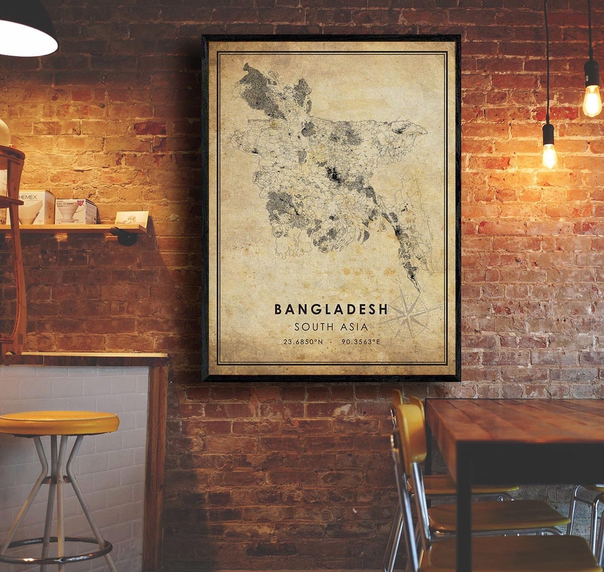 Bangladesh Vintage Map Print Bangladesh Map Bangladesh Map - Etsy