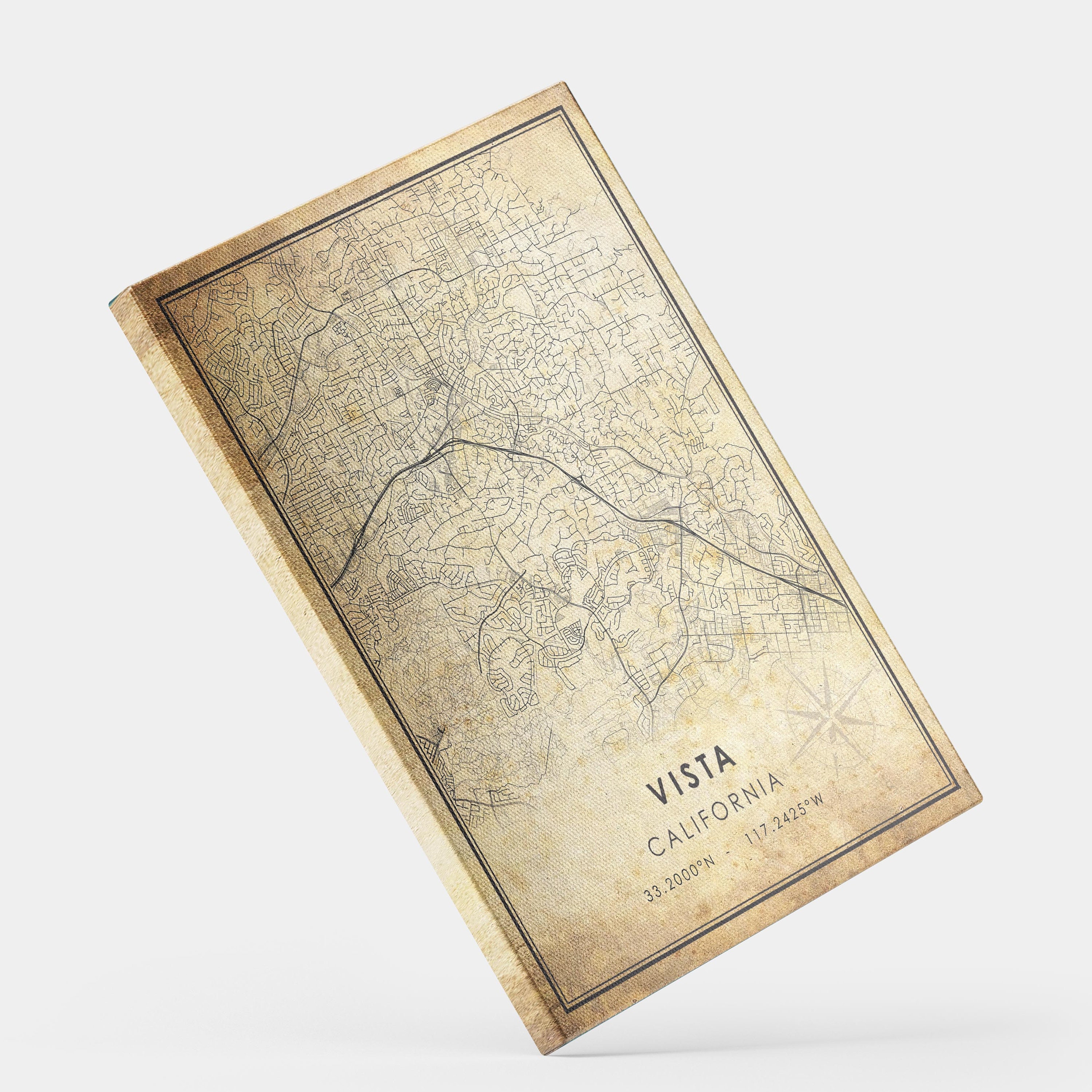 Vista Map Print | Vista Map | California Map Art | Vista City Road Map ...