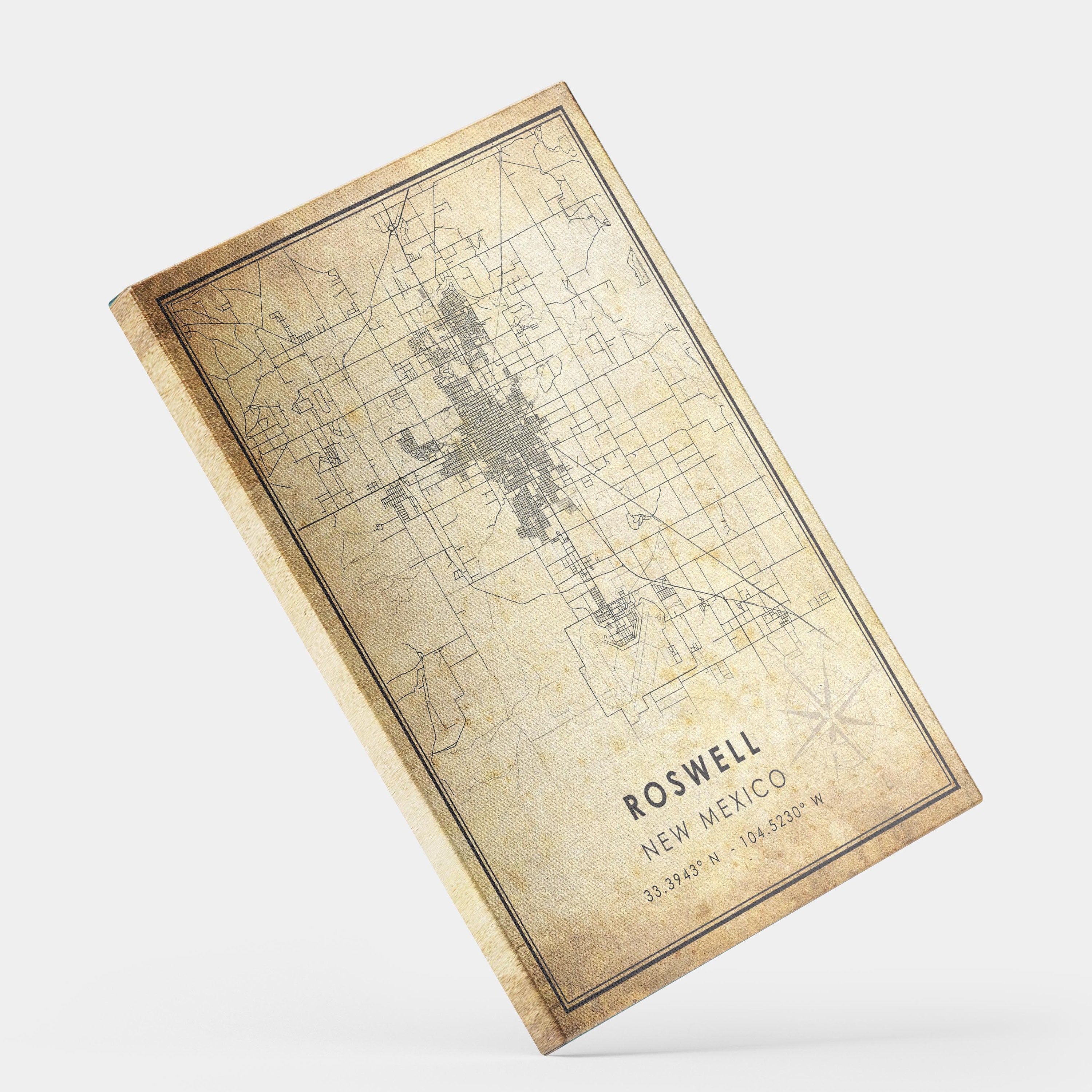 Roswell Map Print Roswell Beach Map New Mexico Map Art - Etsy