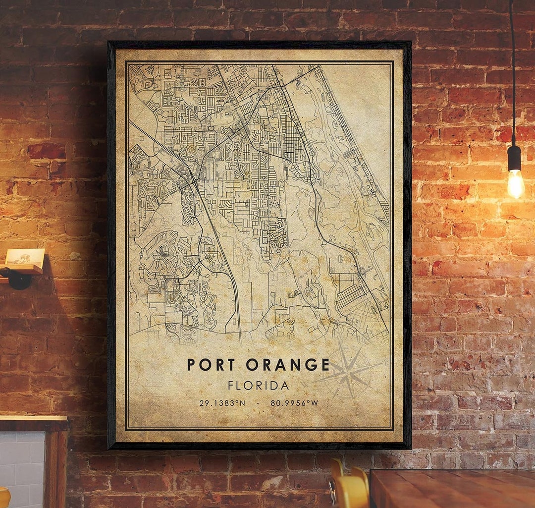 Port Orange Map Print | Port Orange Map | Florida Map Art | Port Orange ...
