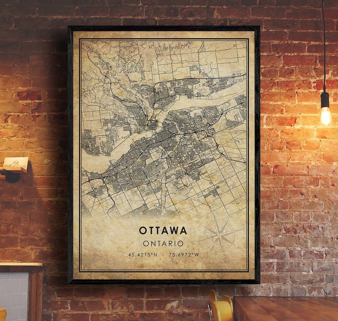 Ottawa Vintage Map Print | Ottawa Map | Canada Map Art | Ottawa City ...