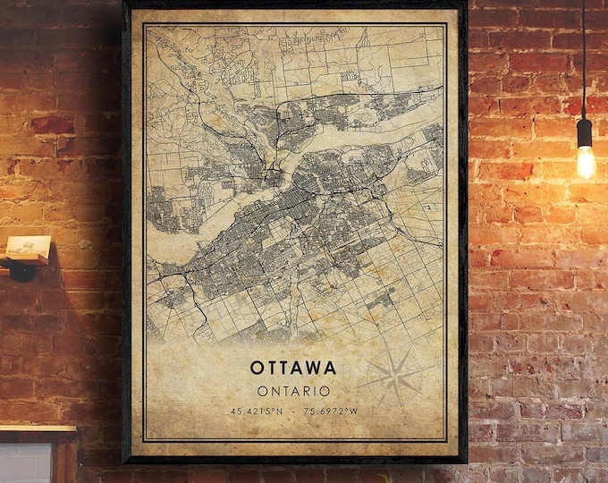 Old Ottawa Canada Map 1915 Vintage Bytown Capital City Atlas Poster - Etsy