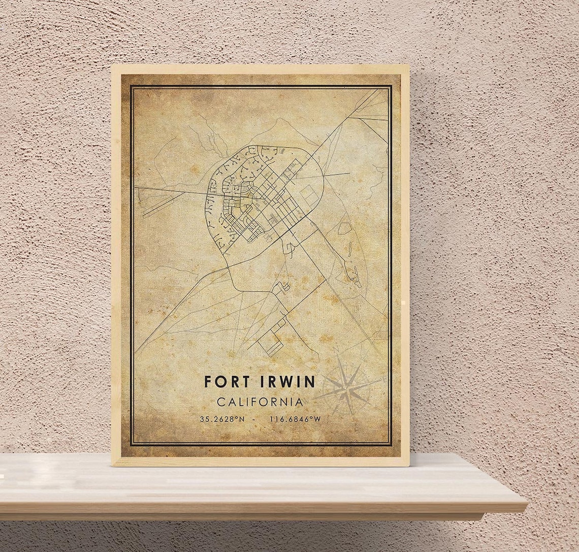 Fort Irwin Map Print Fort Irwin Map California Map Art | Etsy