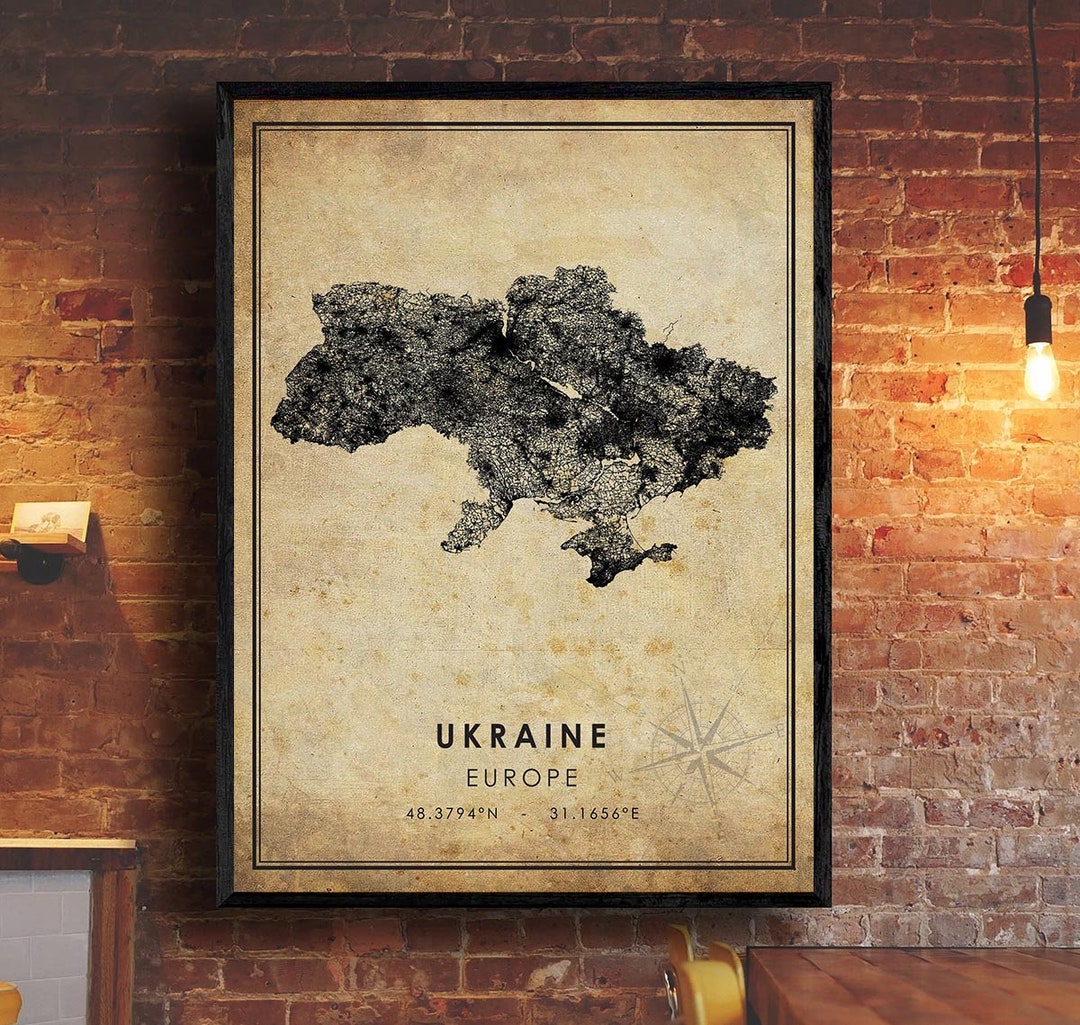 Ukraine Vintage Map Print | Ukraine Map | Ukraine Map Art | Ukraine ...