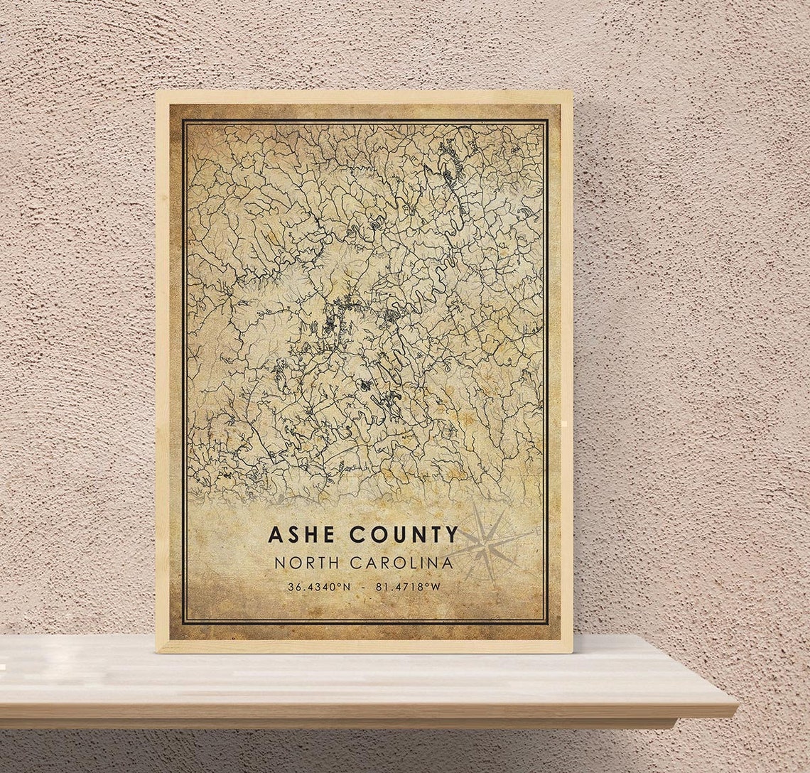 Ashe County Map Print Ashe County Map North Carolina Map - Etsy