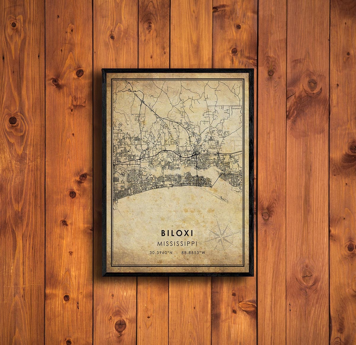 Biloxi Map Print Biloxi Map Mississippi Map Art Biloxi | Etsy