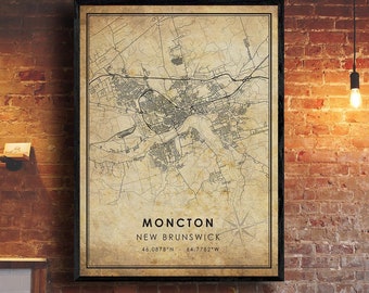 Moncton City Map - Etsy