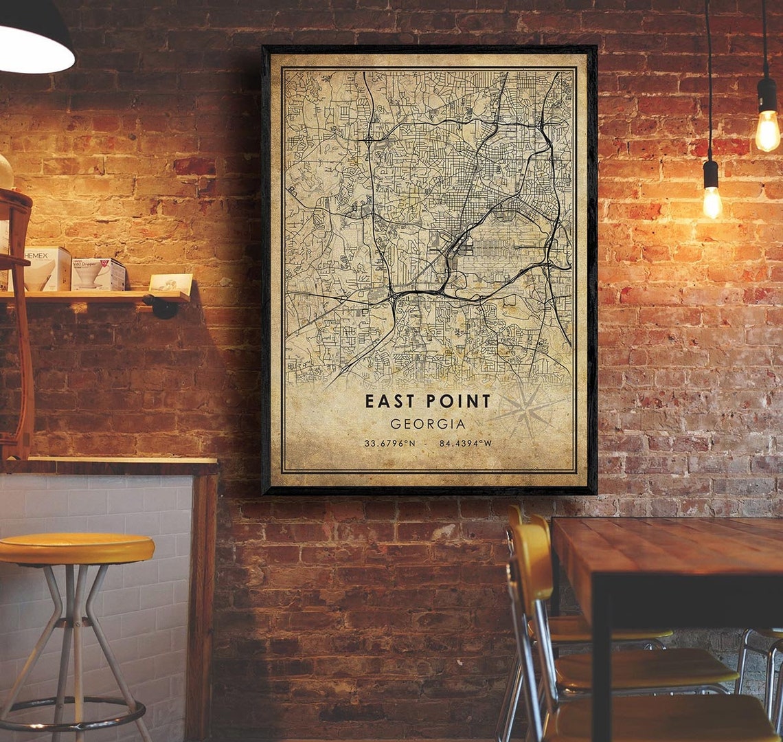 East Point Map Print East Point Map Georgia Map Art East | Etsy